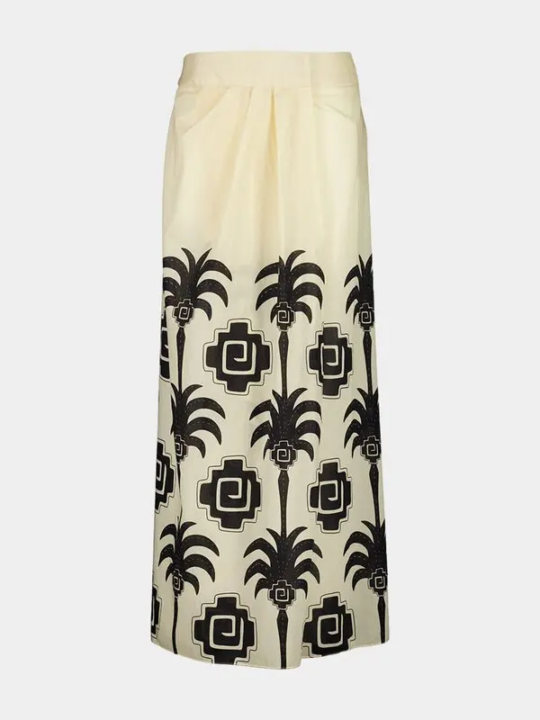 Johanna Ortiz Nature's Patterns Midi Skirt - Cream