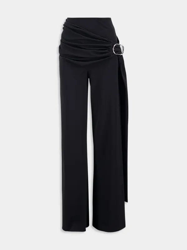 Rabanne Wraparound Palazzo Trousers - Black