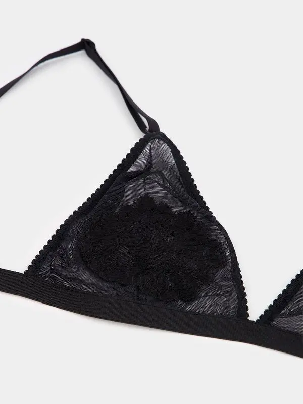 Dolce & Gabbana Tulle And Lace Triangle Bra