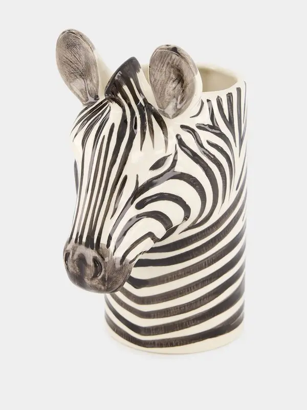 QUAIL CERAMICS Zebra Pencil Holder - Black