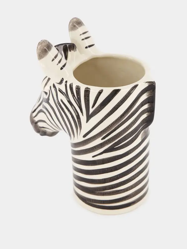 QUAIL CERAMICS Zebra Pencil Holder