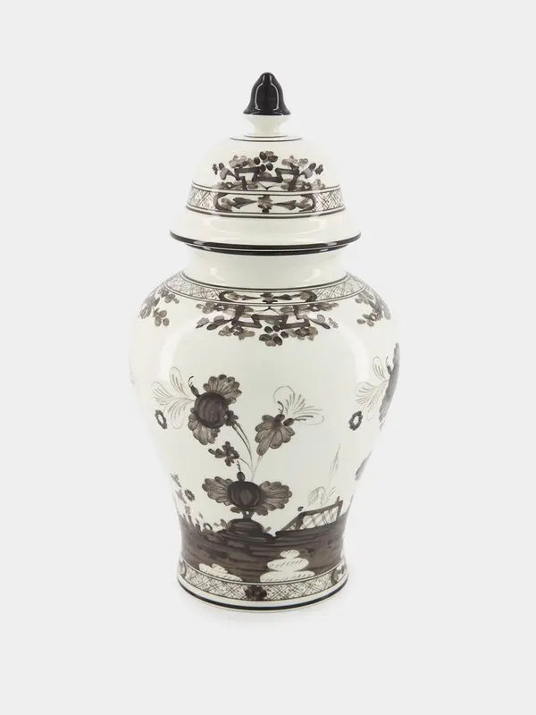 GINORI 1735 Oriente Italiano Albus Potiche Vase - Black