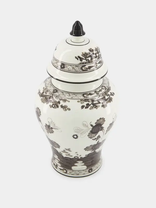 GINORI 1735 Oriente Italiano Albus Potiche Vase - Black