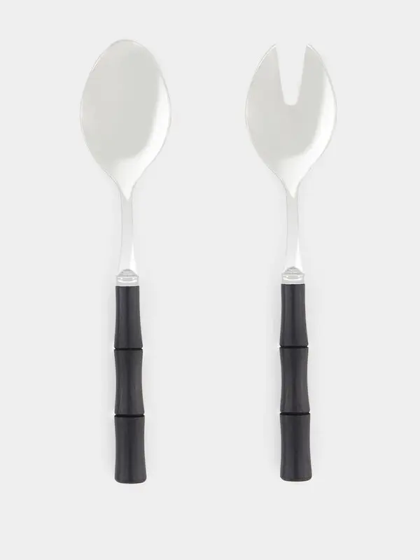 CAPDECO Byblos Bamboo Salad Serving Set - Black