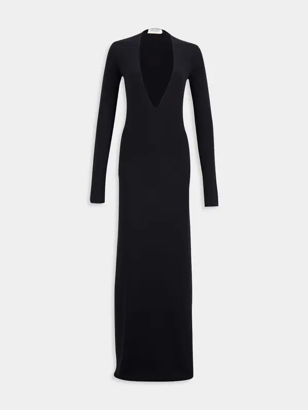 Saint Laurent Plunge Maxi Dress