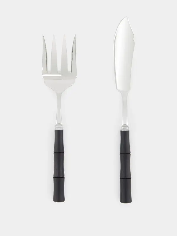 CAPDECO Byblos Bamboo Fish Servers - Black