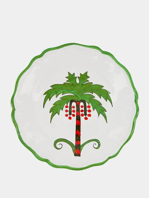 LES-OTTOMANS Sopho Tropical Dinner Plate - Black