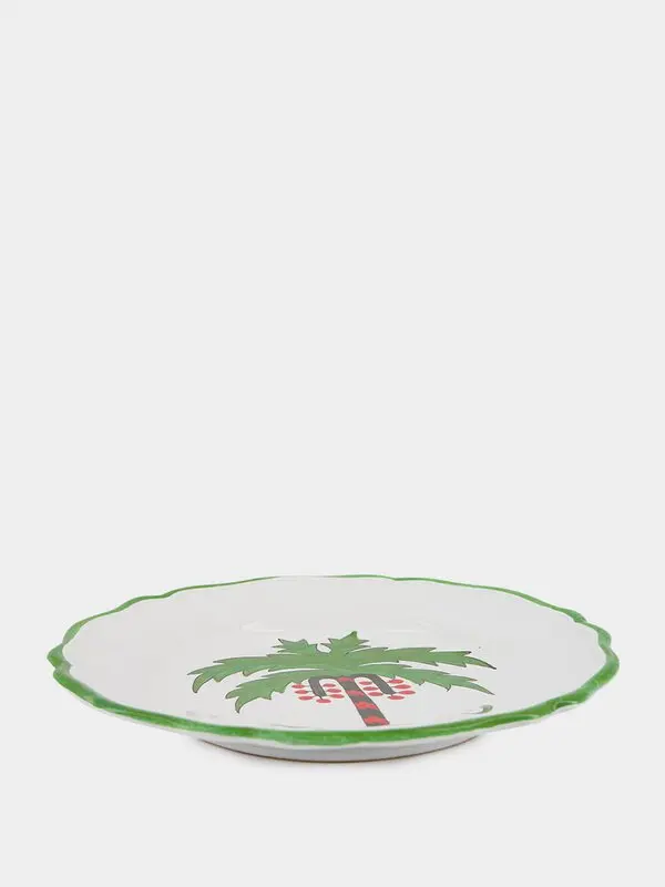 LES-OTTOMANS Sopho Tropical Dinner Plate - Black