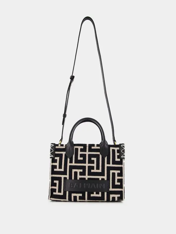 Balmain B-army Monogrammed Jacquard Tote Bag
