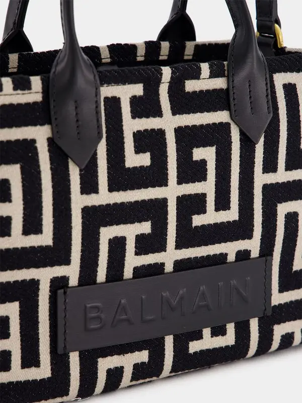 Balmain B-army Monogrammed Jacquard Tote Bag