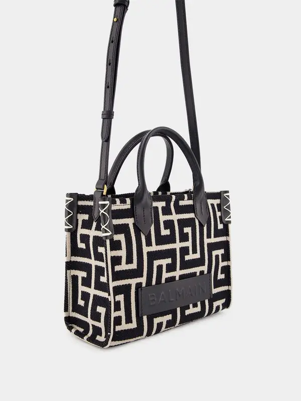 Balmain B-army Monogrammed Jacquard Tote Bag