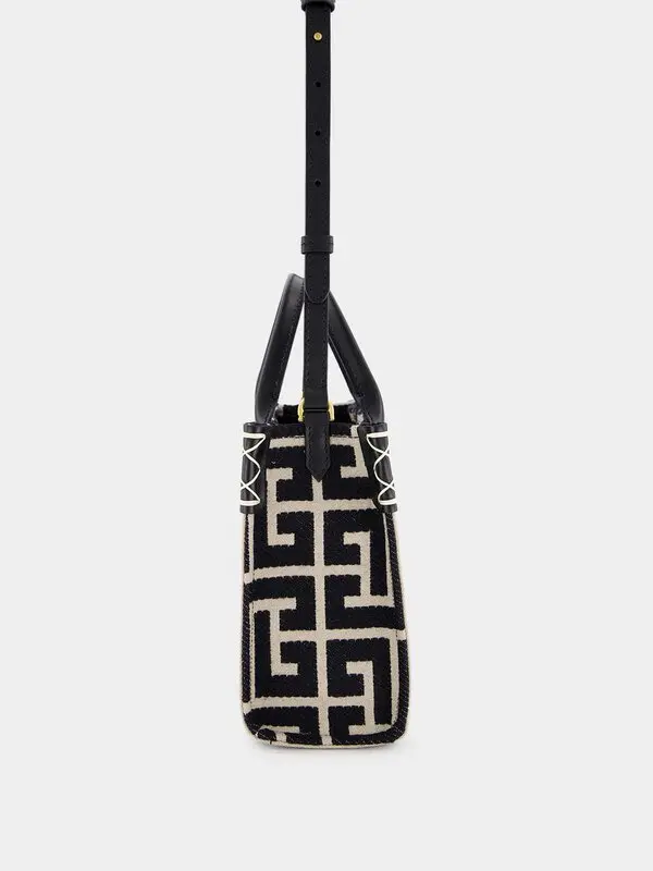 Balmain B-army Monogrammed Jacquard Tote Bag