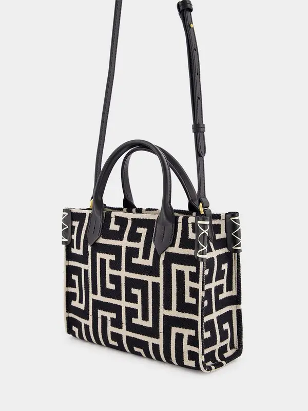 Balmain B-army Monogrammed Jacquard Tote Bag