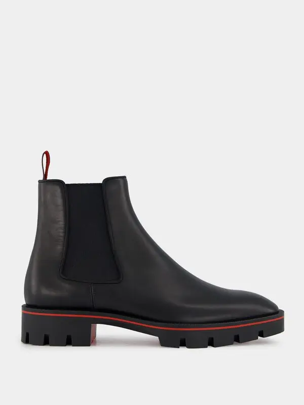 CHRISTIAN LOUBOUTIN Alpinosol Calf Leather Ankle Boots - Black