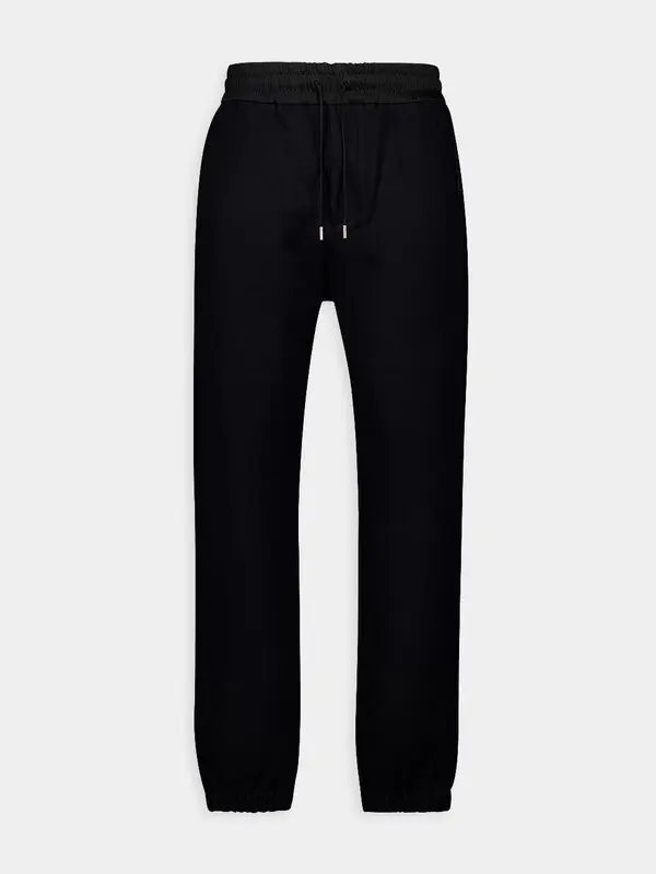 Saint Laurent Logo Embroidered Fleece Sweatpants - Black