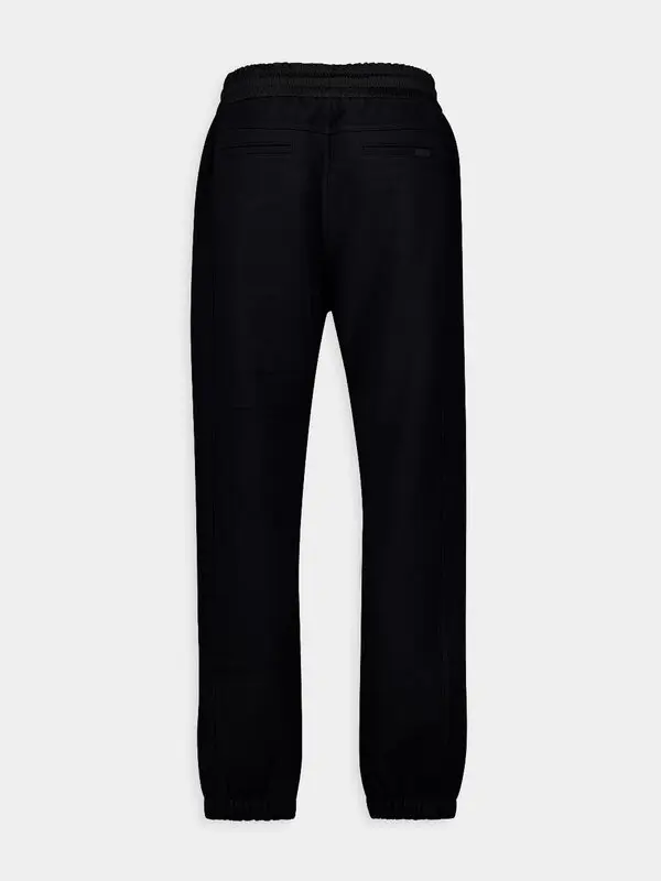 Saint Laurent Logo Embroidered Fleece Sweatpants - Black