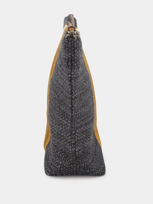 LIBECO Striped Linen-wool Pouch