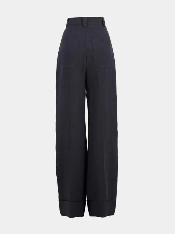 Zeus+dione Rebetiko Linen-blend Wide-leg Trousers