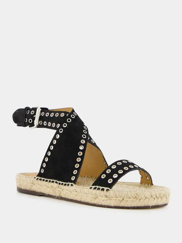 Isabel Marant Étoile Illya Studded Suede Sandals - Black