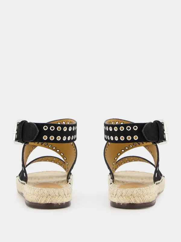Isabel Marant Étoile Illya Studded Suede Sandals - Black