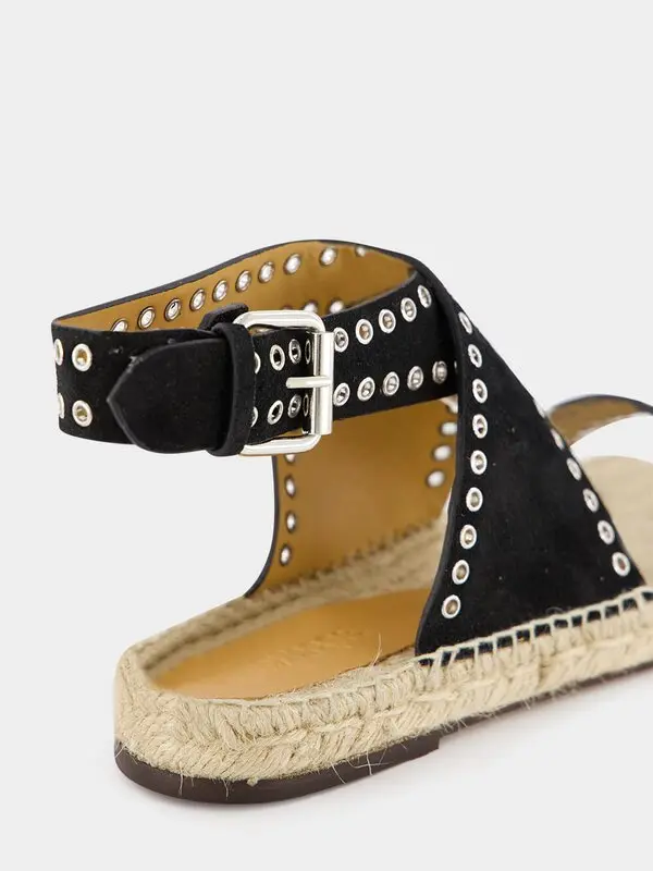 Isabel Marant Étoile Illya Studded Suede Sandals - Black