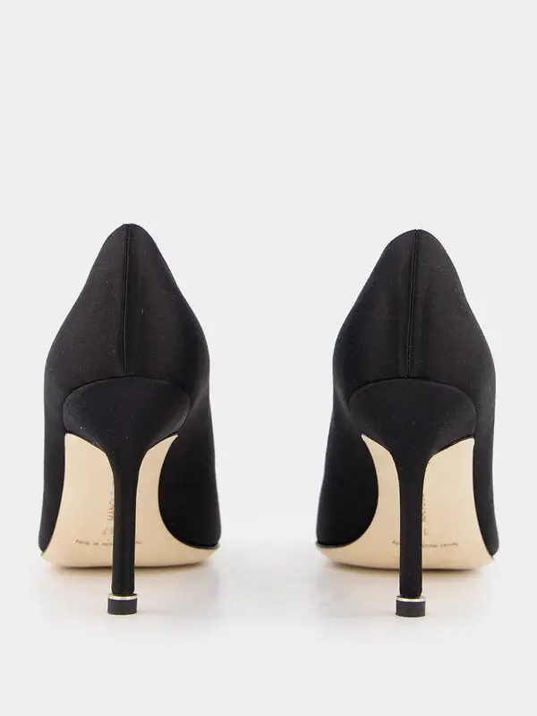 Manolo Blahnik Hangisi 90mm Jewel Buckle Pumps - Black