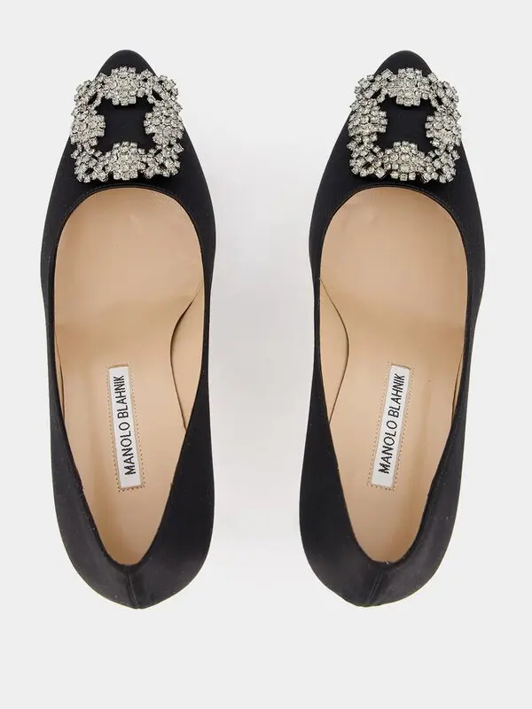 Manolo Blahnik Hangisi 90mm Jewel Buckle Pumps
