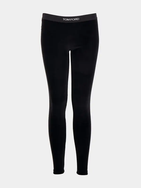 TOM FORD Lustrous Velour Leggings - Black