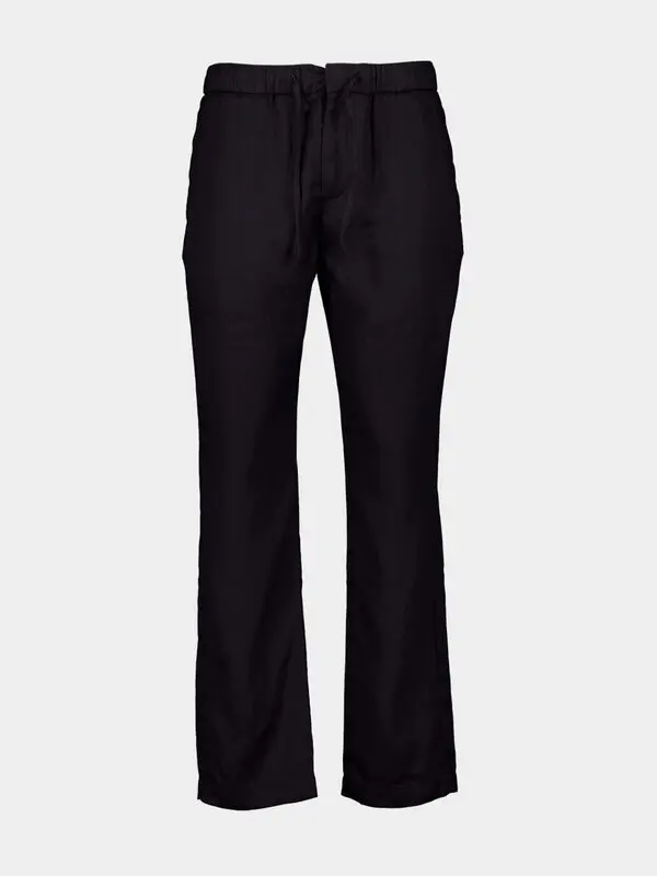 Frescobol Carioca Oscar Linen Trousers - Black