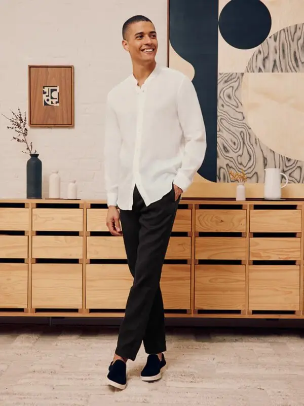 Frescobol Carioca Oscar Linen Trousers - Black