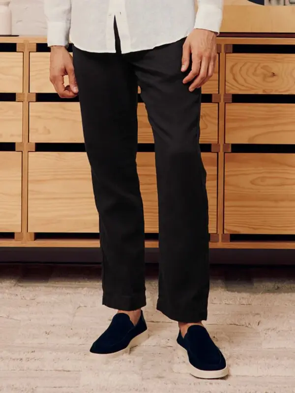 Frescobol Carioca Oscar Linen Trousers - Black