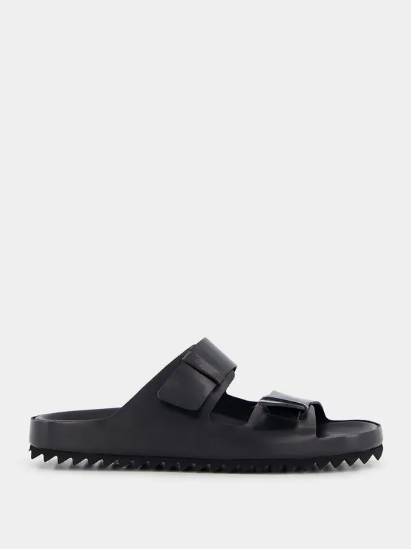 Officine Creative Agorà Leather Slides - Black