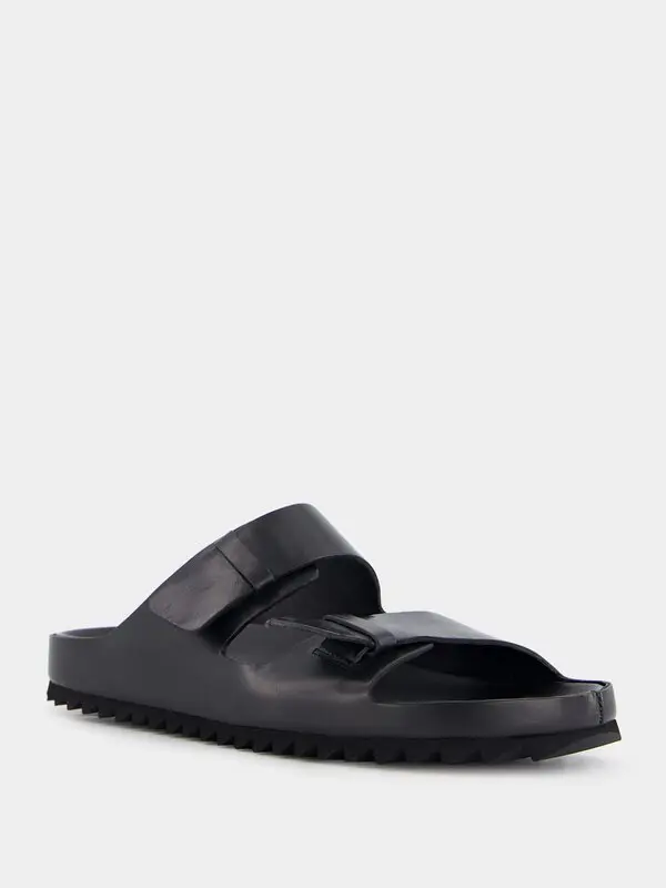 Officine Creative Agorà Leather Slides - Black