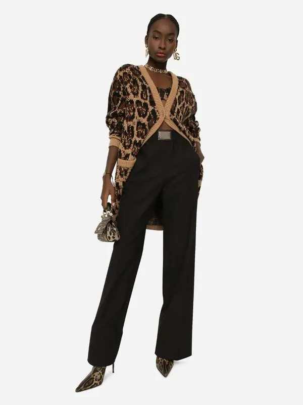 Dolce & Gabbana Leopard Design Wool And Cashmere Cardigan