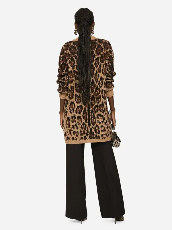 Dolce & Gabbana Leopard Design Wool And Cashmere Cardigan
