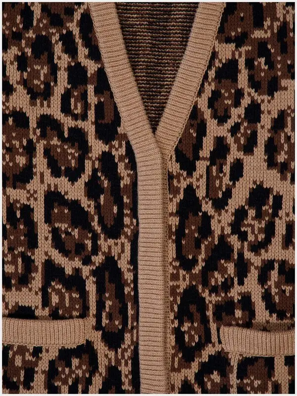 Dolce & Gabbana Leopard Design Wool And Cashmere Cardigan