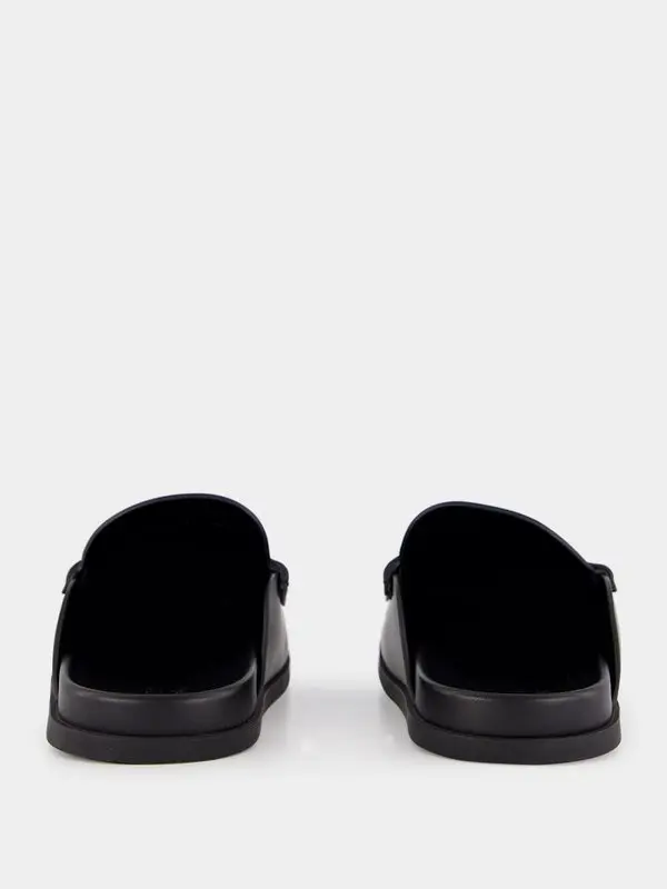 Gucci Flat Sierra Calfskin Mules - Black