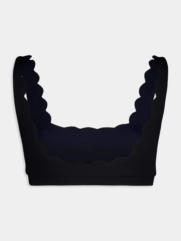 Marysia Scalloped Bikini Top - Black