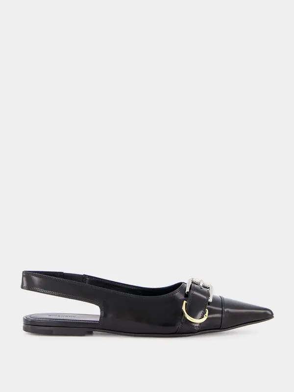 Givenchy Voyou Flat Slingbacks - Black