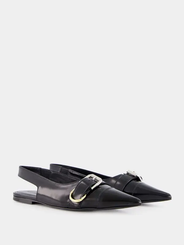 Givenchy Voyou Flat Slingbacks - Black