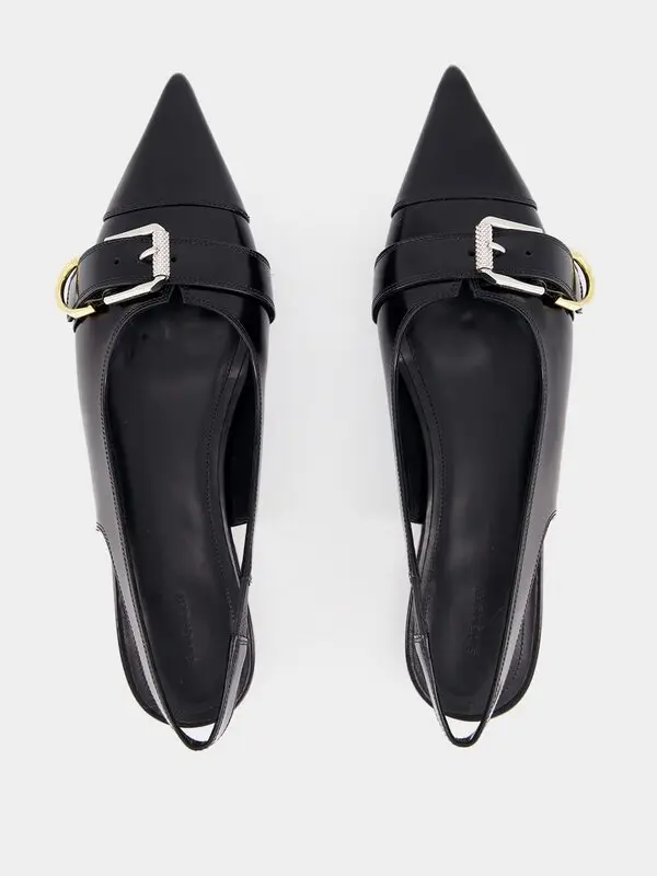 Givenchy Voyou Flat Slingbacks - Black