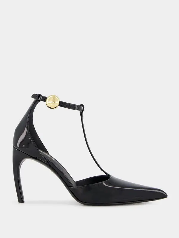 FERRAGAMO Patent Leather T-strap Pumps