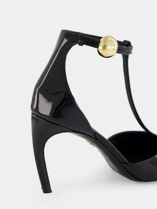 FERRAGAMO Patent Leather T-strap Pumps