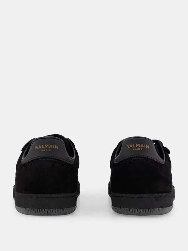 Balmain Suede And Patent Leather Sneakers - Black