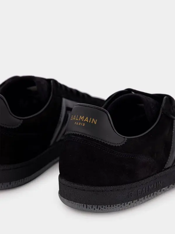 Balmain Suede And Patent Leather Sneakers - Black