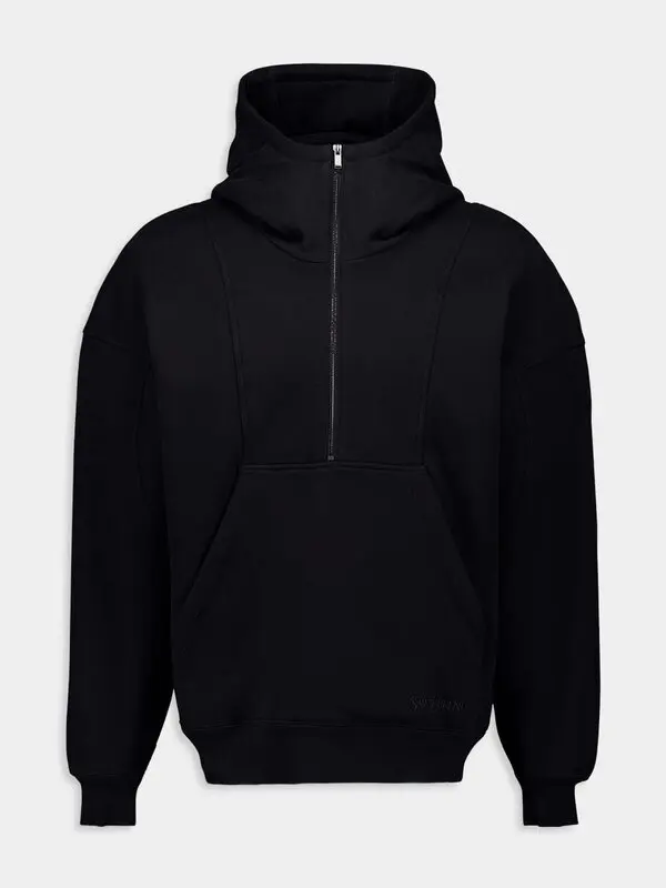 Saint Laurent Half-zip Hoodie - Black