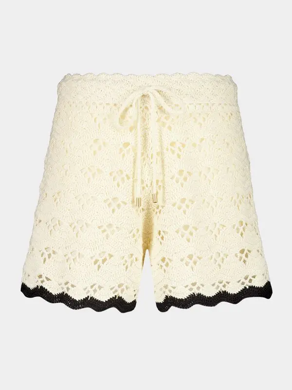 Zimmermann Rhiannon Crochet Shorts - Cream