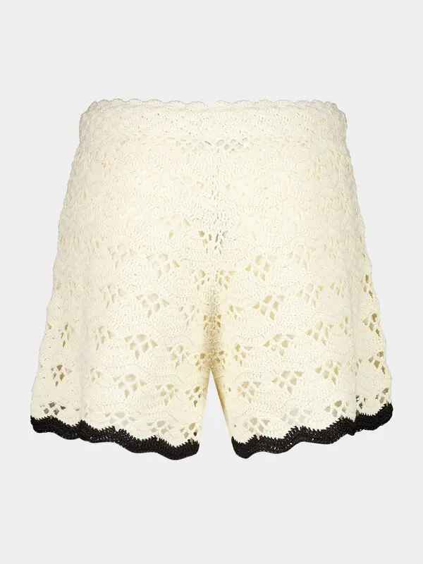 Zimmermann Rhiannon Crochet Shorts - Cream