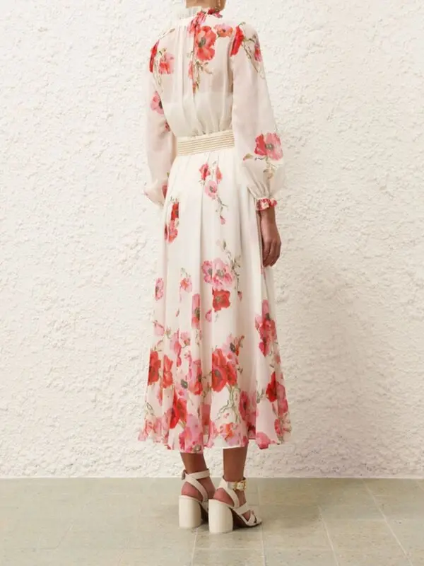 Zimmermann Floral Maxi Skirt - Cream