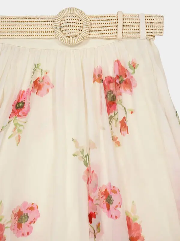 Zimmermann Floral Maxi Skirt - Cream